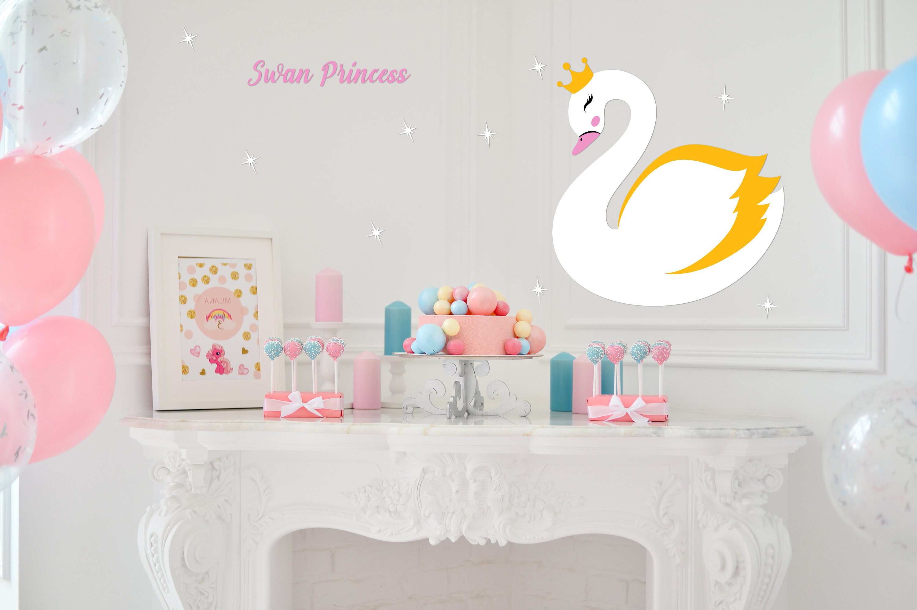 Swan Princess SVG Cartoon Animal Cake Toppers Svg Png Eps - Etsy Canada