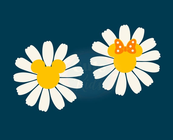 Mouse Head Daisy Flowers SVG Summer Floral Decor Svg Cut - Etsy