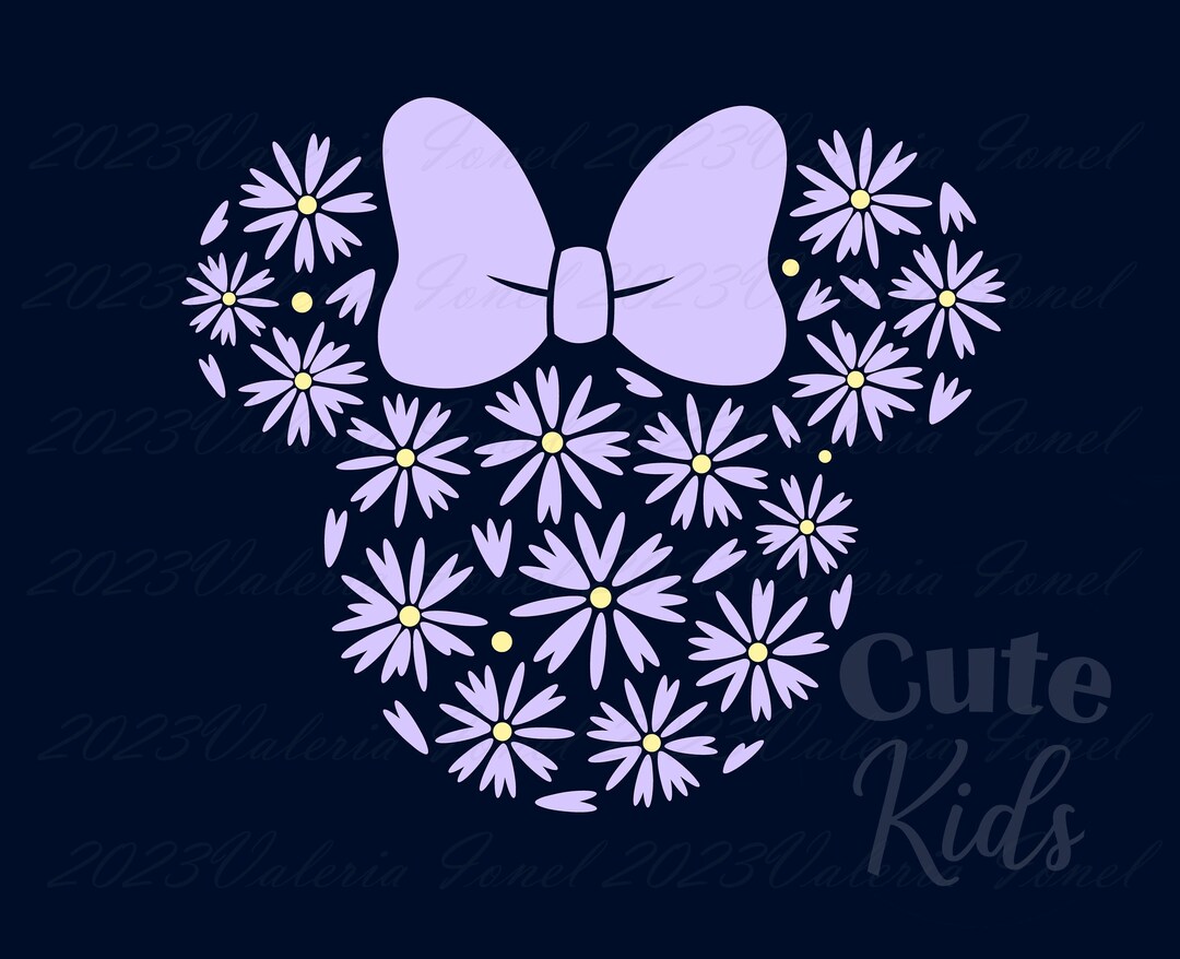 Wildflowers Mouse Head SVG – Daisies, Blue Asters Svg Cut Files for ...