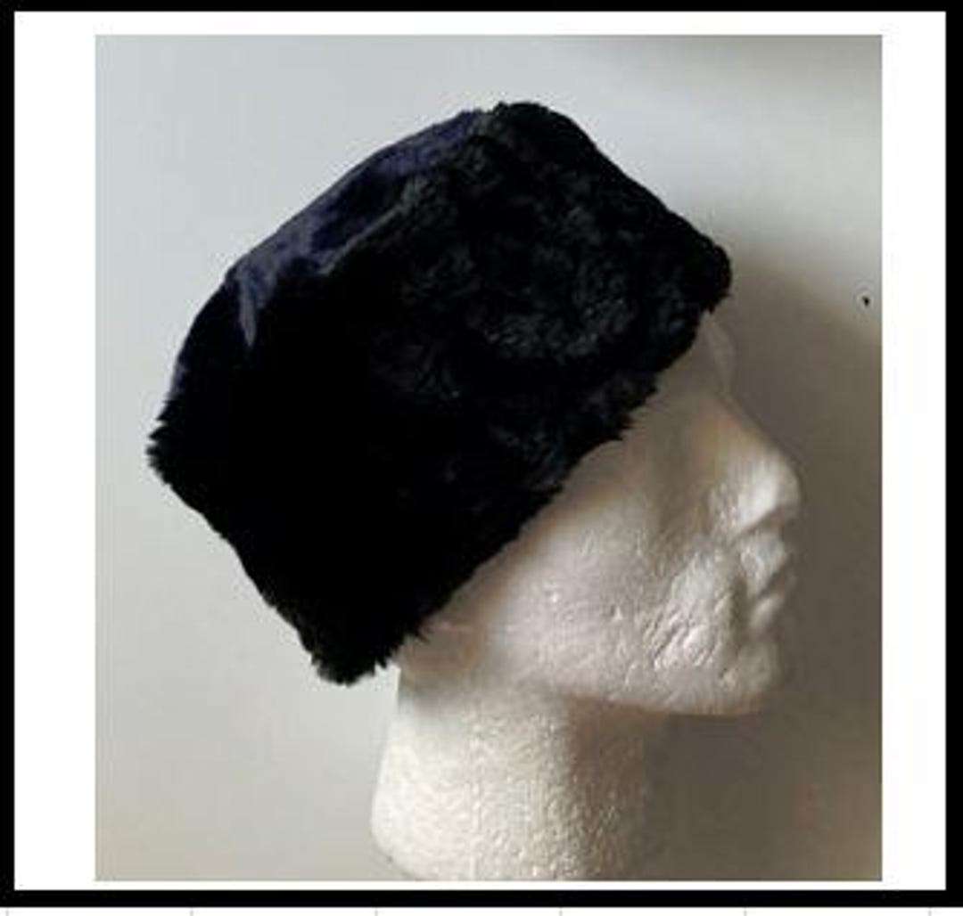 Fake Fur Black Pill Box Hat - Etsy