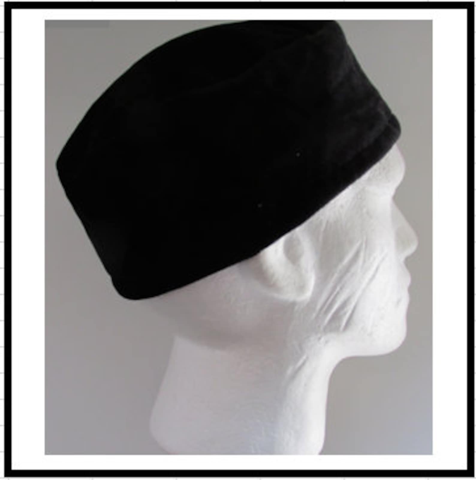 Velvet Black Pill Box Hat - Etsy