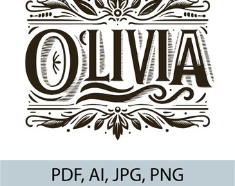 Olivia Name, Olivia Flower, Olivia Tattoo, Olivia Digital Download - Etsy