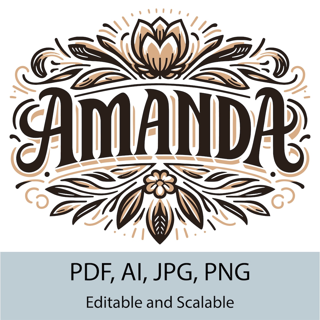 Amanda Name, Amanda Tattoo, Amanda Vintage, Amanda Illustration - Etsy