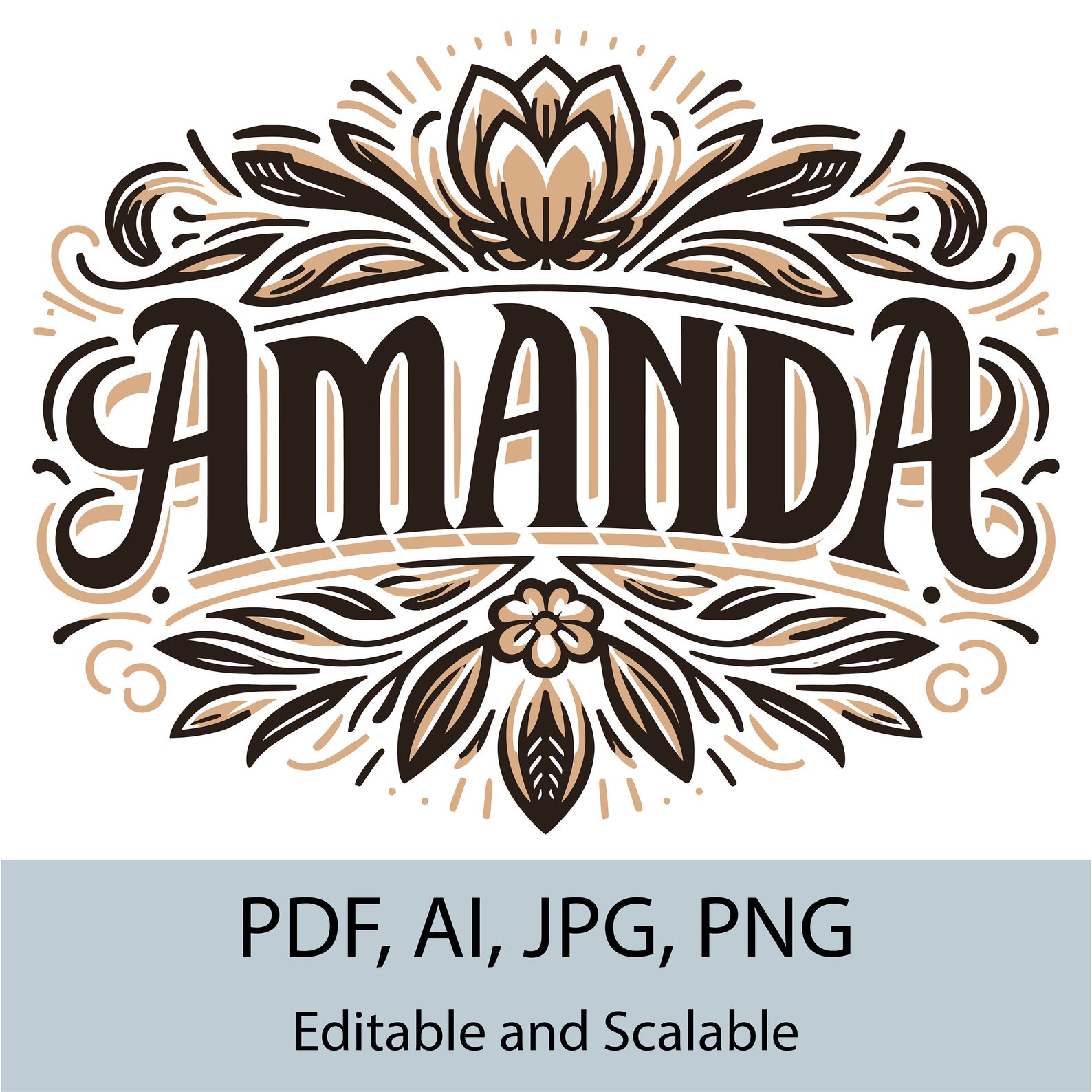 Amanda Name, Amanda Tattoo, Amanda Vintage, Amanda Illustration - Etsy