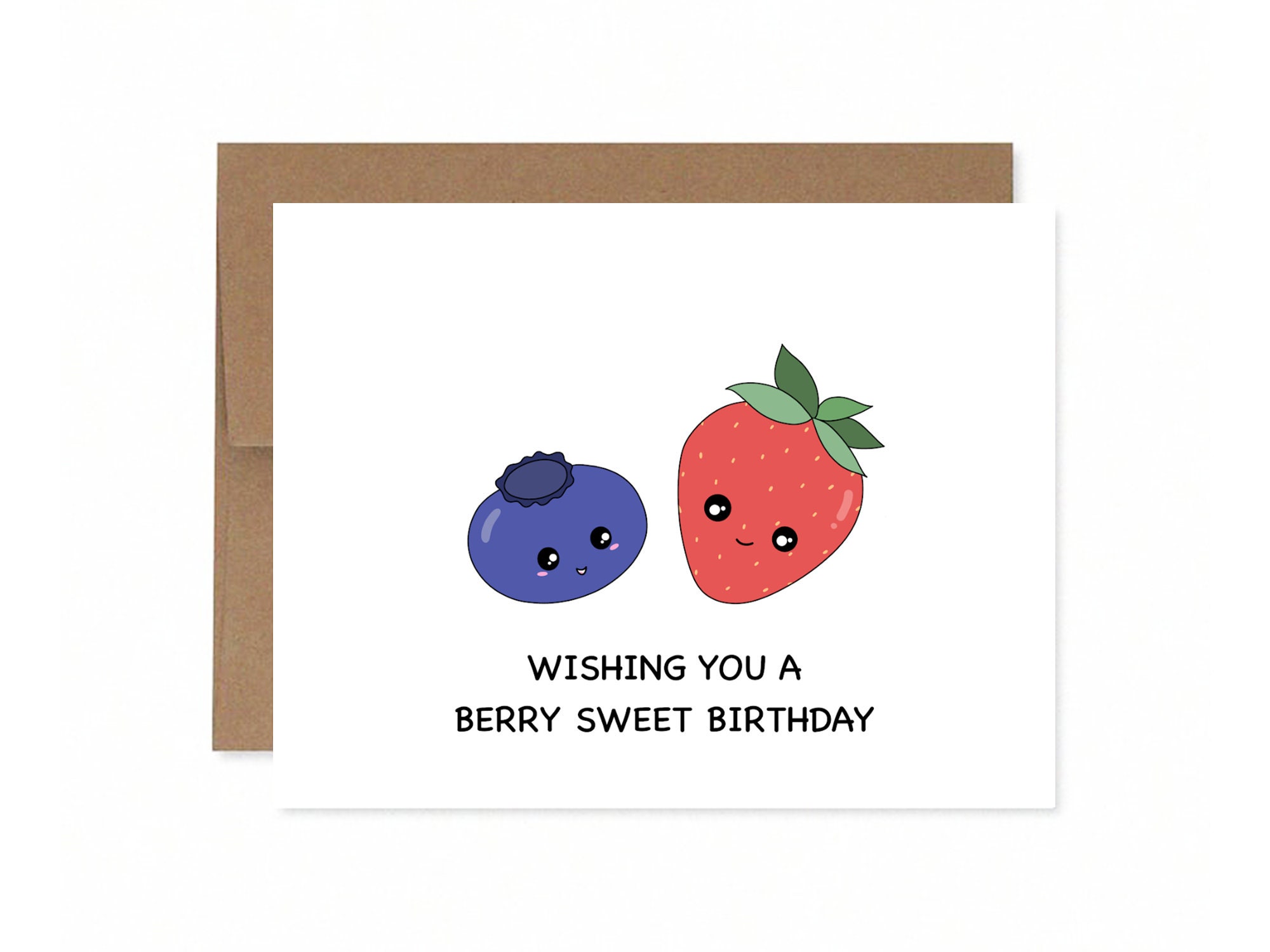 Wishing You A Berry Sweet Birthday Happy Birthday Card Cute | Etsy