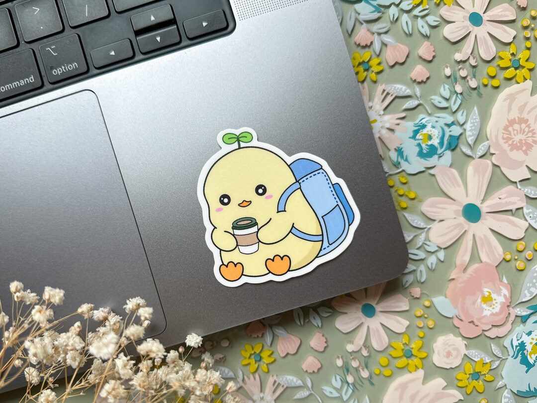 School Ducky Waterproof Sticker | Cute Duck Matte Vinyl Die Cut Laptop ...