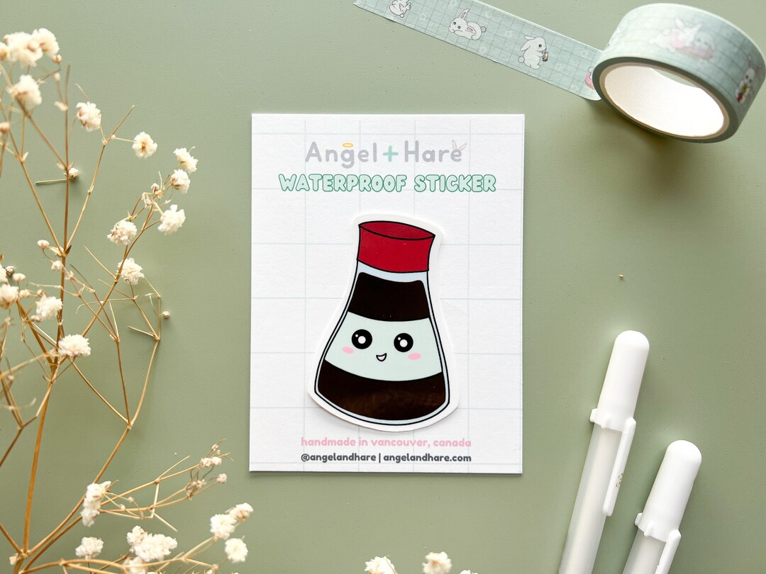 Soy Sauce Waterproof Sticker | Glossy Vinyl Laptop Sticker Water Bottle ...