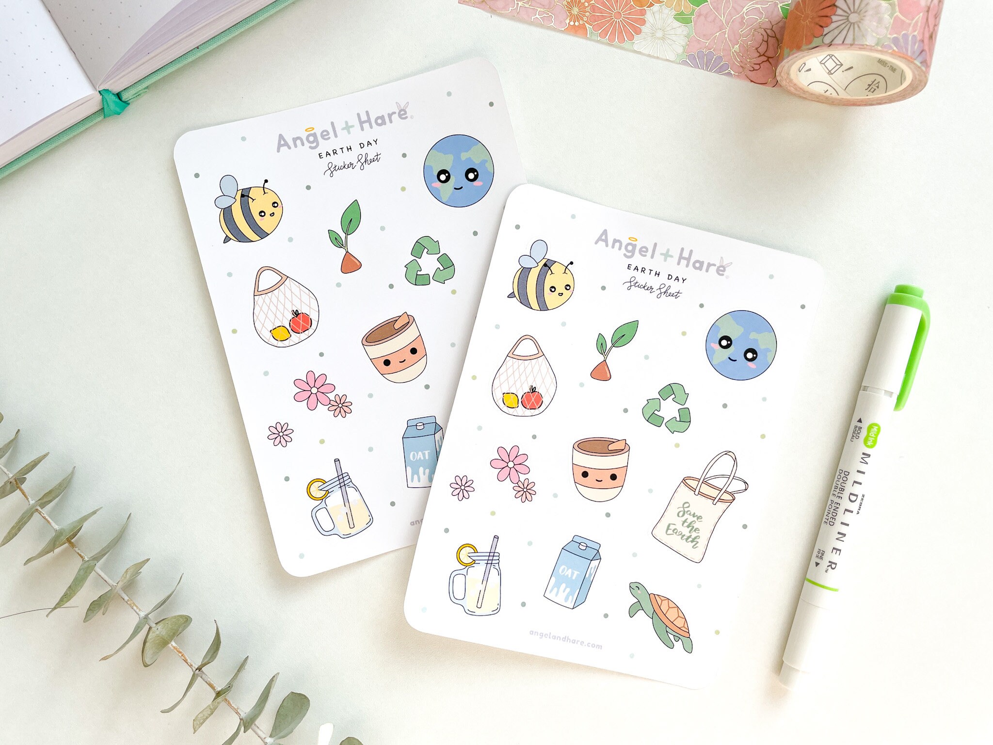 Earth Day Sticker Sheet | Eco Planner Journal Stickers Cute ...