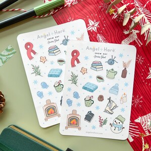 Snow Day Sticker Sheet | Cute Winter Stickers Holiday Christmas Cozy ...