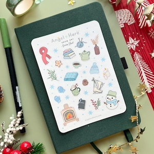 Snow Day Sticker Sheet | Cute Winter Stickers Holiday Christmas Cozy ...