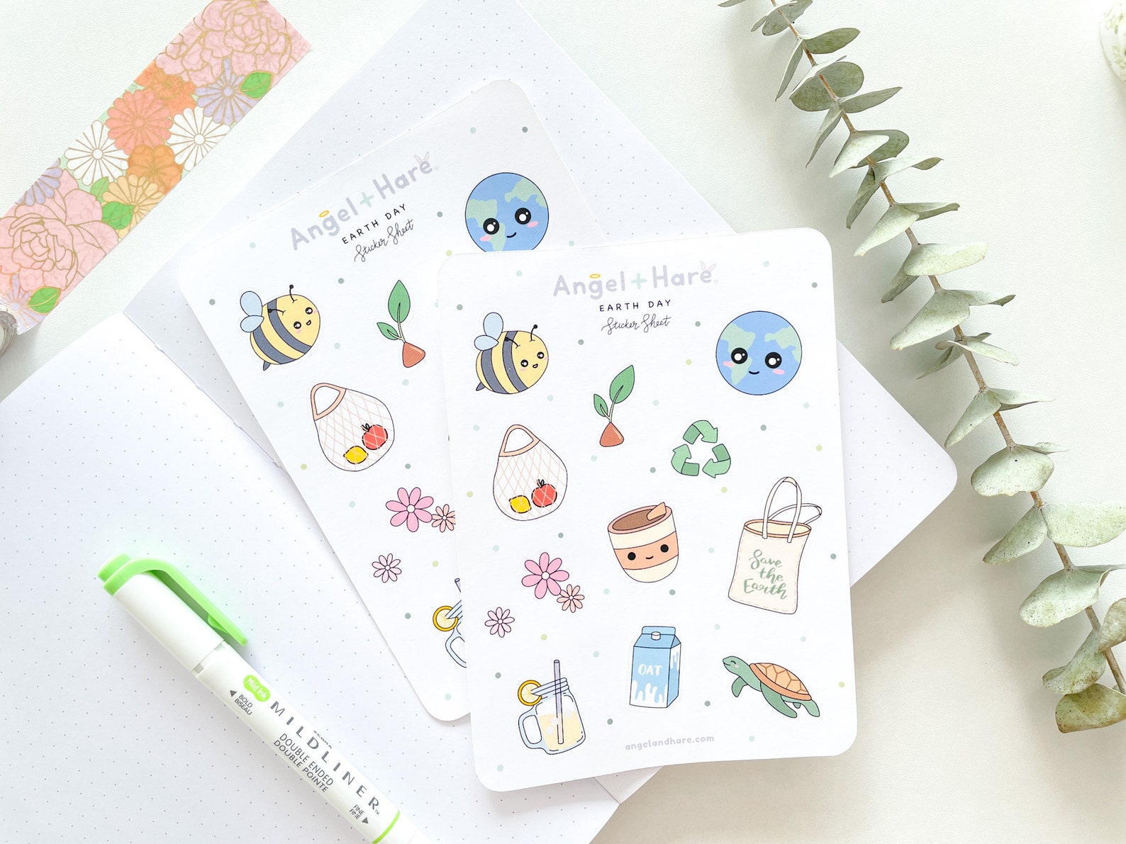 Earth Day Sticker Sheet | Eco Planner Journal Stickers Cute ...
