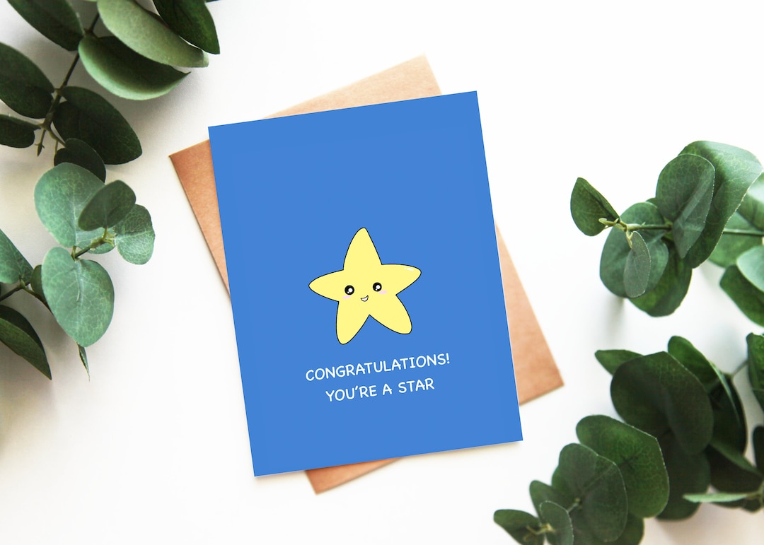 Congratulations! You're A Star | Gold Star Encouragement New Job ...