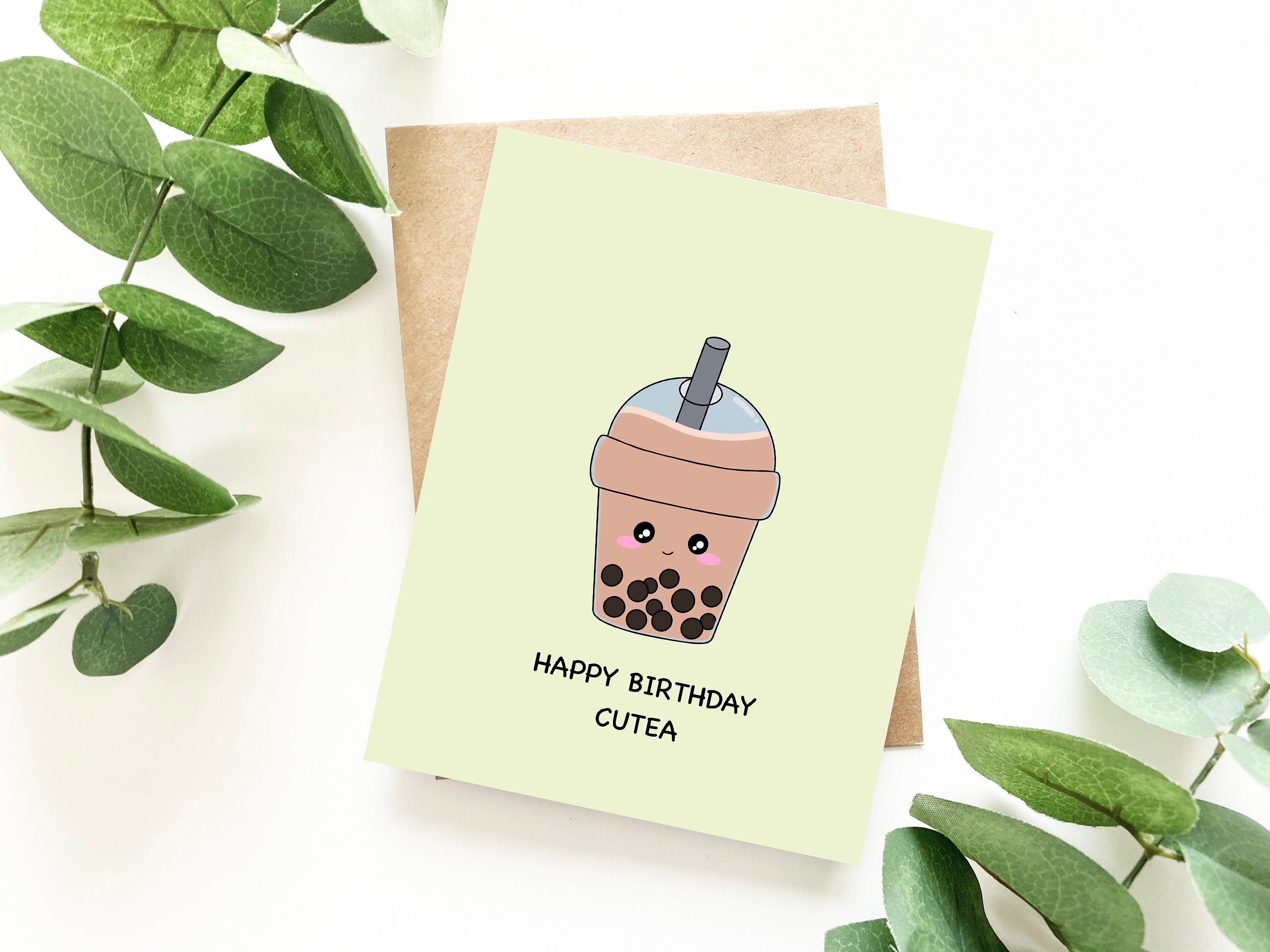Happy Birthday Cutea Bubble Tea Birthday Card Boba Drink - Etsy Canada