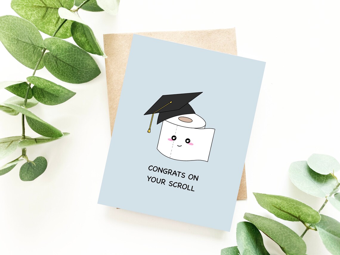 Congrats on Your Scroll | Funny Graduation Card Grad Ceremony Cap High ...