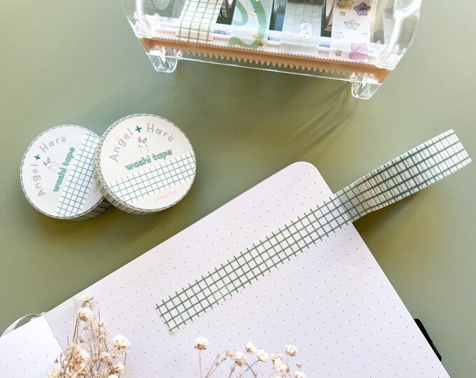 Sage Green Grid Washi Tape Bullet Journal Japanese Paper Tape Aesthetic ...