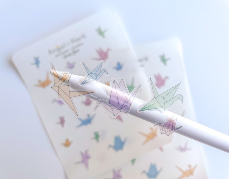 Origami Paper Cranes Sticker Sheet: Pastel Journal Planner Stickers - Etsy