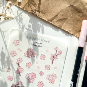 Sakura Sticker Sheet | Clear Matte Cherry Blossom Journal Stickers - Etsy