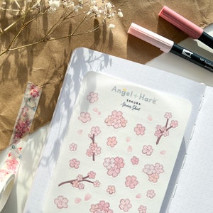 Sakura Sticker Sheet: Clear Matte Cherry Blossom Journal Stickers - Etsy