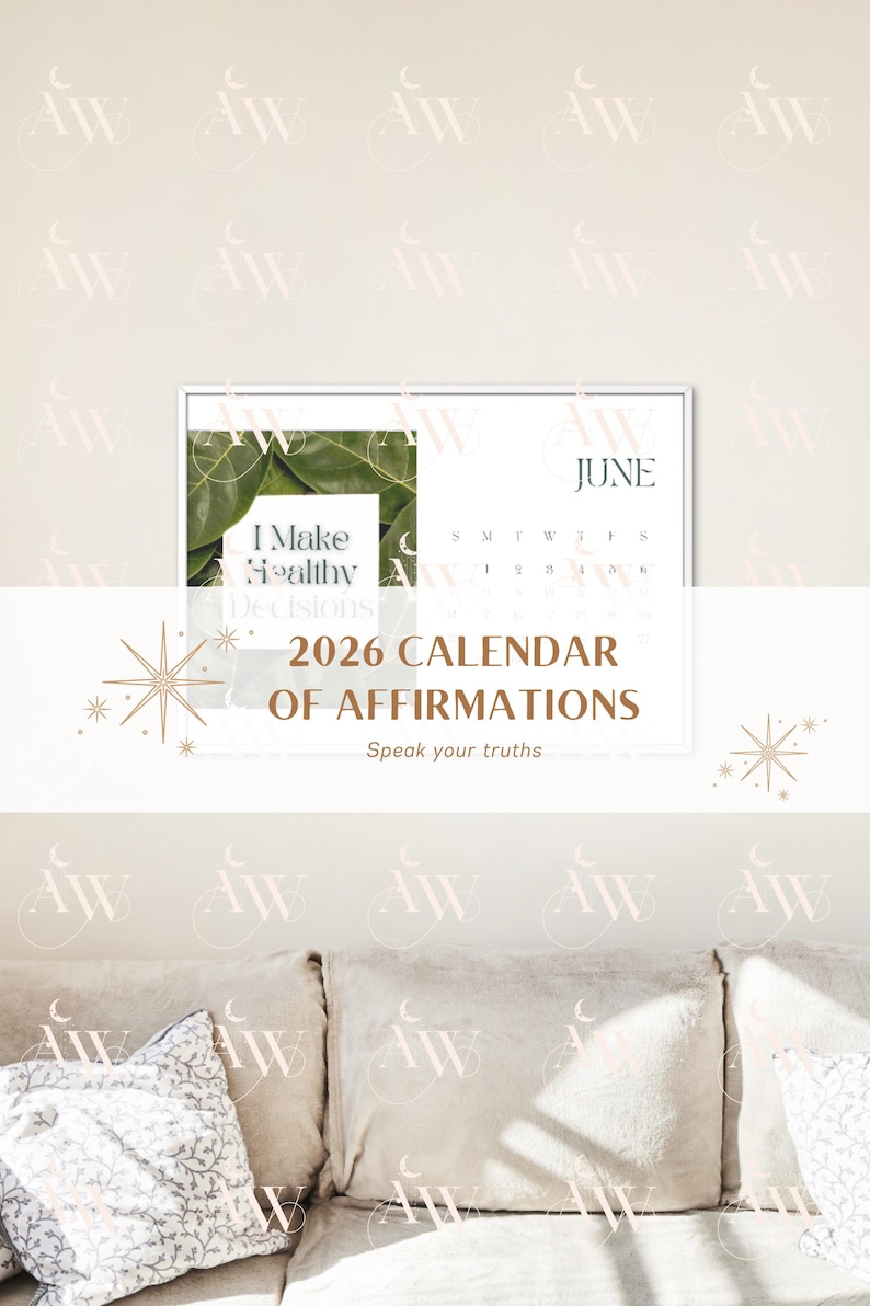 2026 Affirmation Calendar Printable | Positive Affirmations | Minimal ...