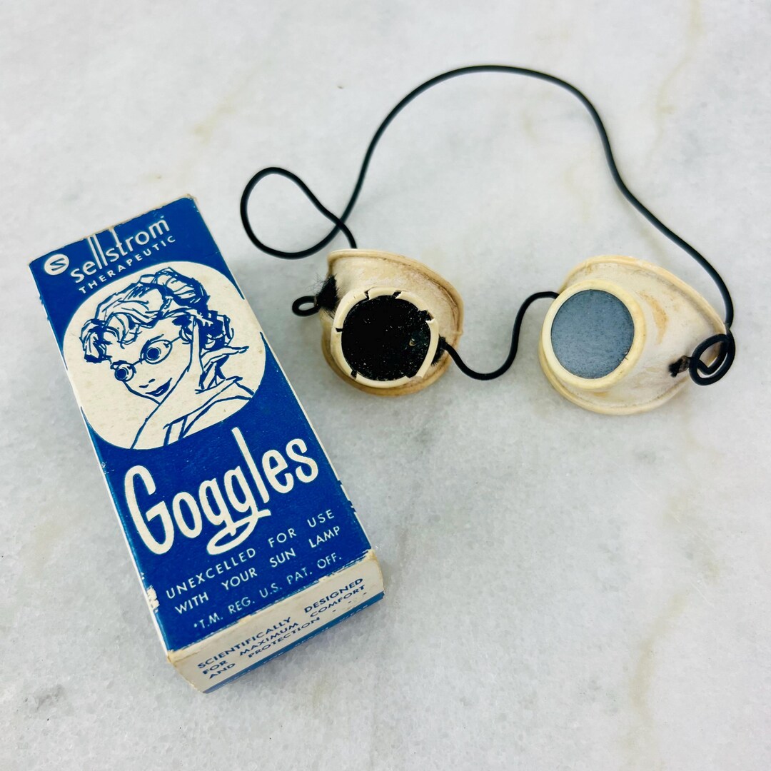 Vintage 1950s Sun Glasses, Sellstrom Therapeutic Goggles Eye Cup Sun ...
