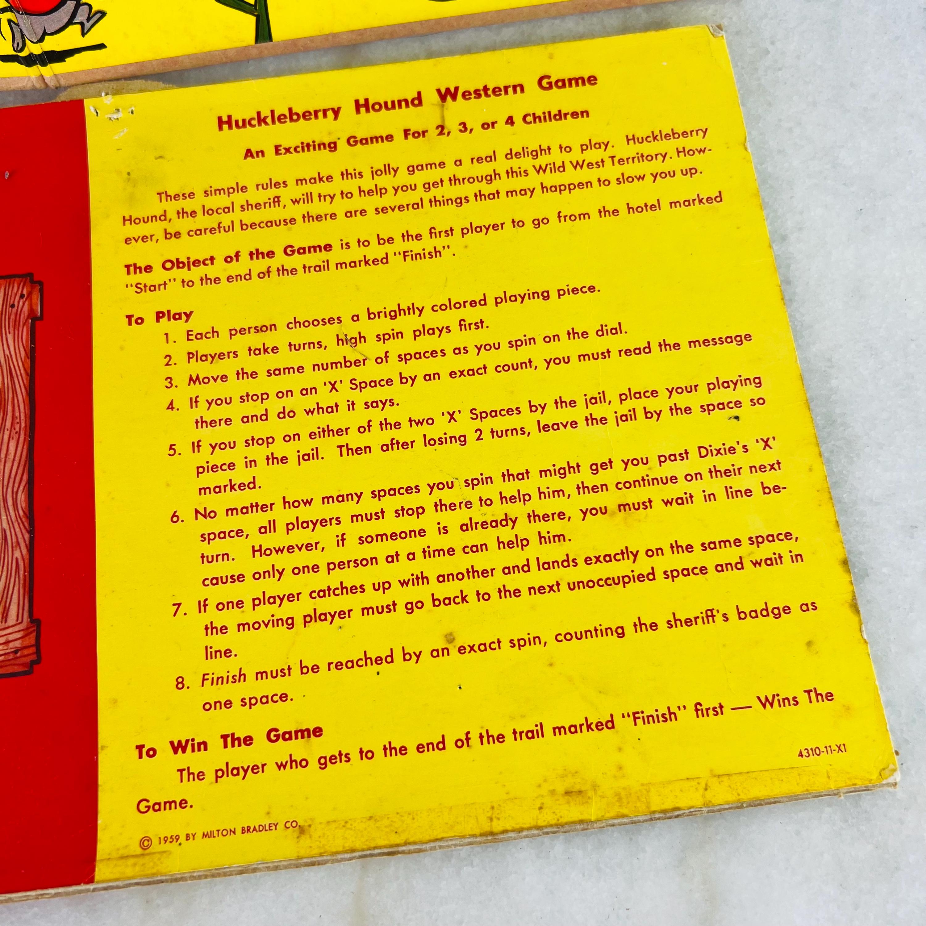Antique 1959 Huckleberry Hound Western Game From H B Enterprises Inc ...