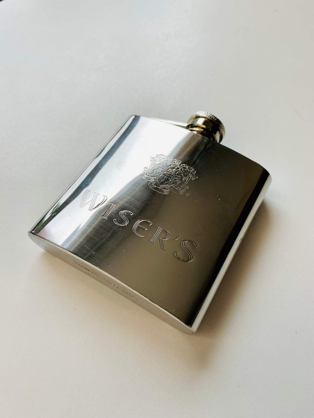Vintage Flask, Wiser's Whiskey, Branded, Stainless Steel Portable ...