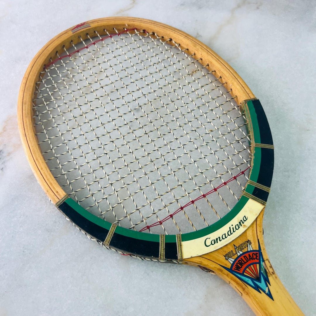 Vintage Wood Tennis Racket: Jelinek World Ace Canadiana Bamboo Core ...