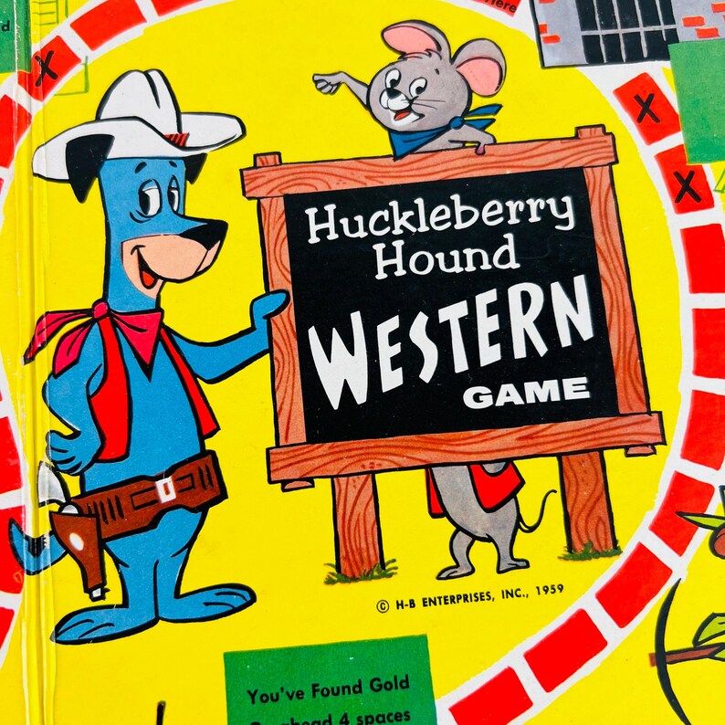 Antique 1959 Huckleberry Hound Western Game From H B Enterprises Inc ...