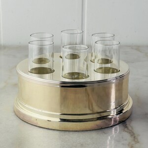 Vintage Chrome Vodka Chiller, Shot Glass Tray, Restoration Hardware ...