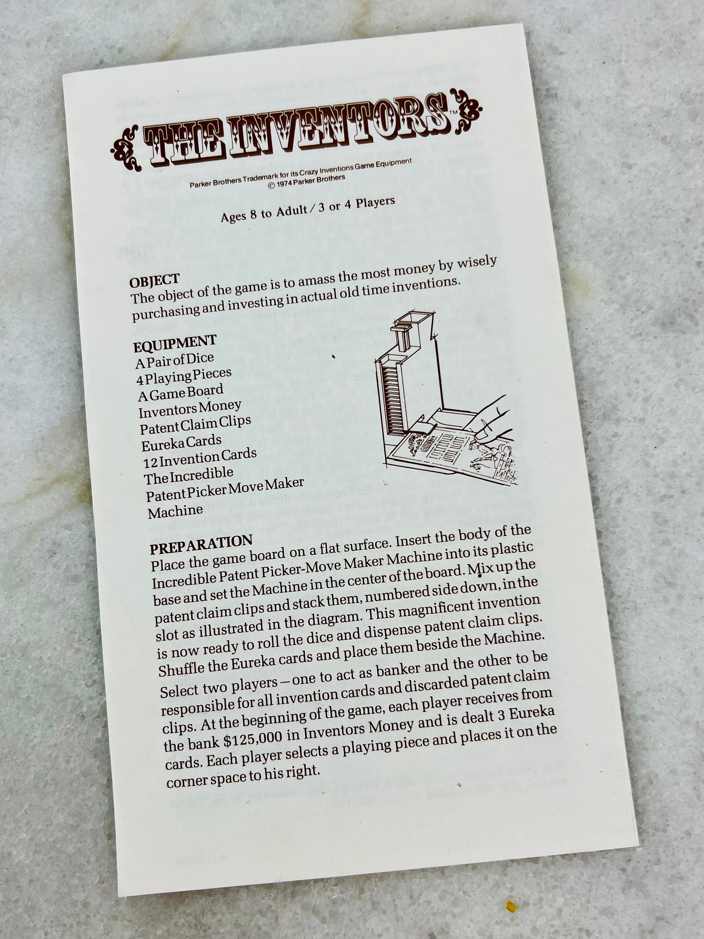 Vintage 1974 the Inventors Board Game, First Edition, English French ...