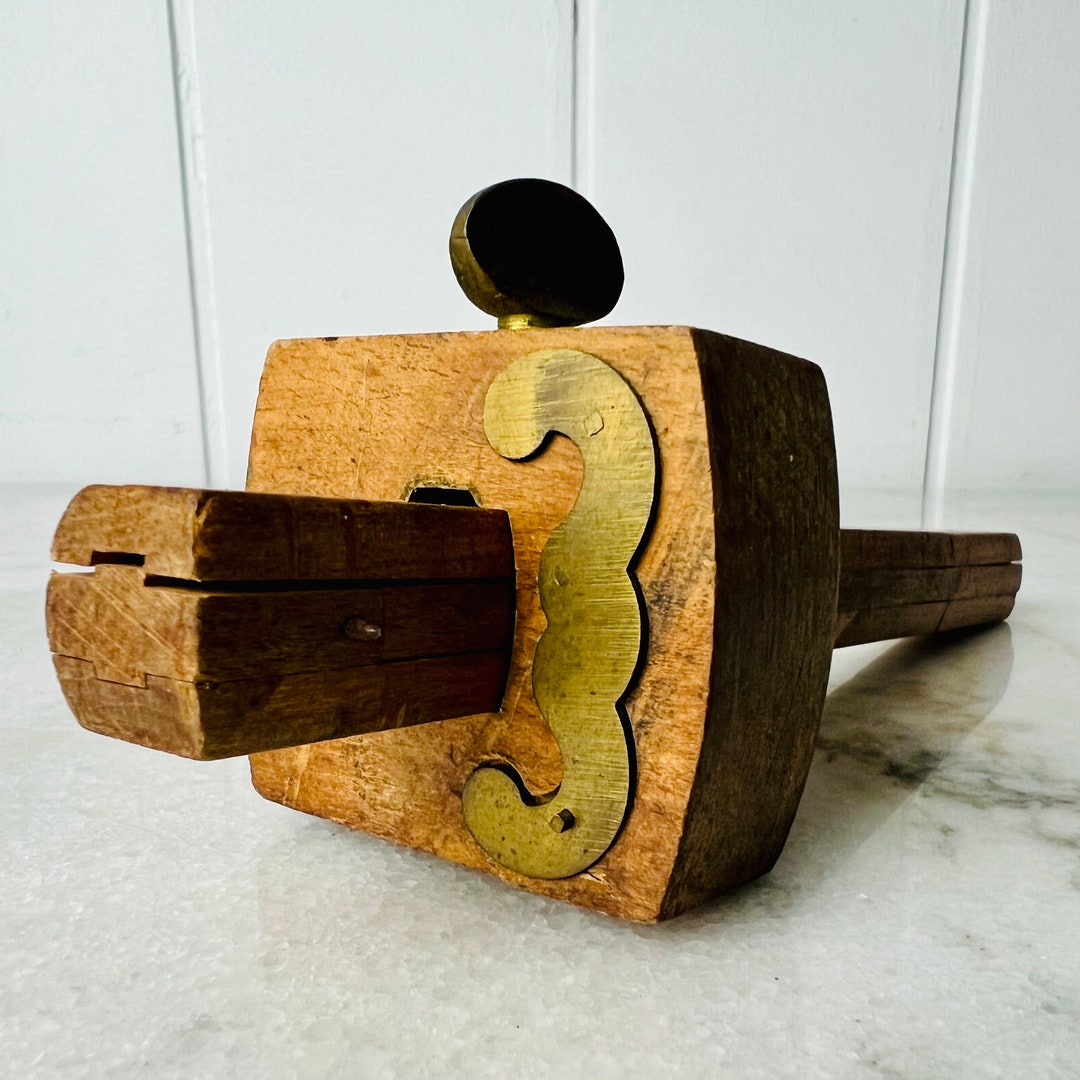 Vintage Brass & Wood Marking Gauge - Antique Carpentry Tool for ...