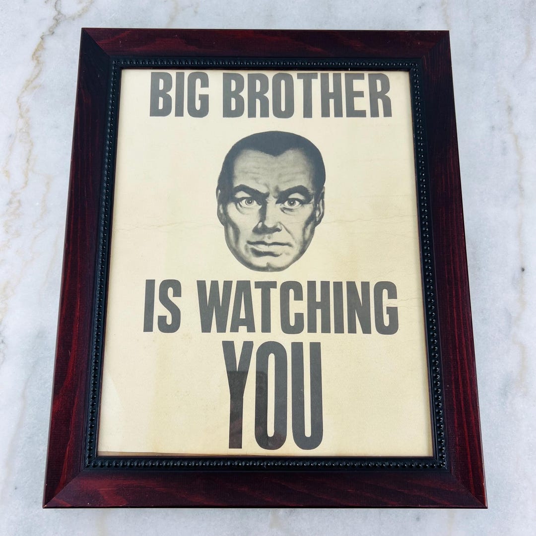 Vintage "big Brother" is Watching You Poster, Framed, George Orwell ...
