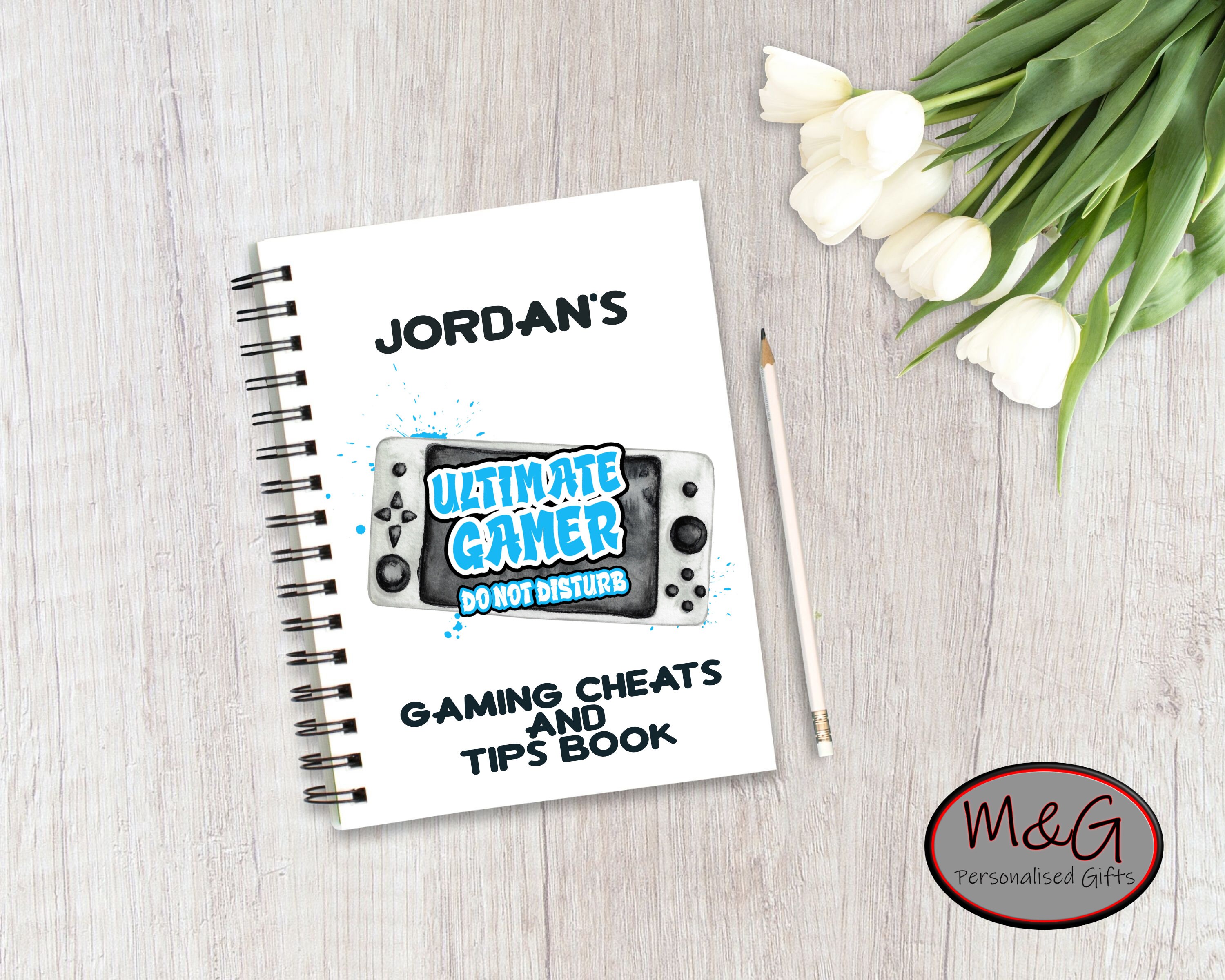 Personalised Gamer Cheats and Tips Notebook, Gamer Note Pad, A5 Spiral ...