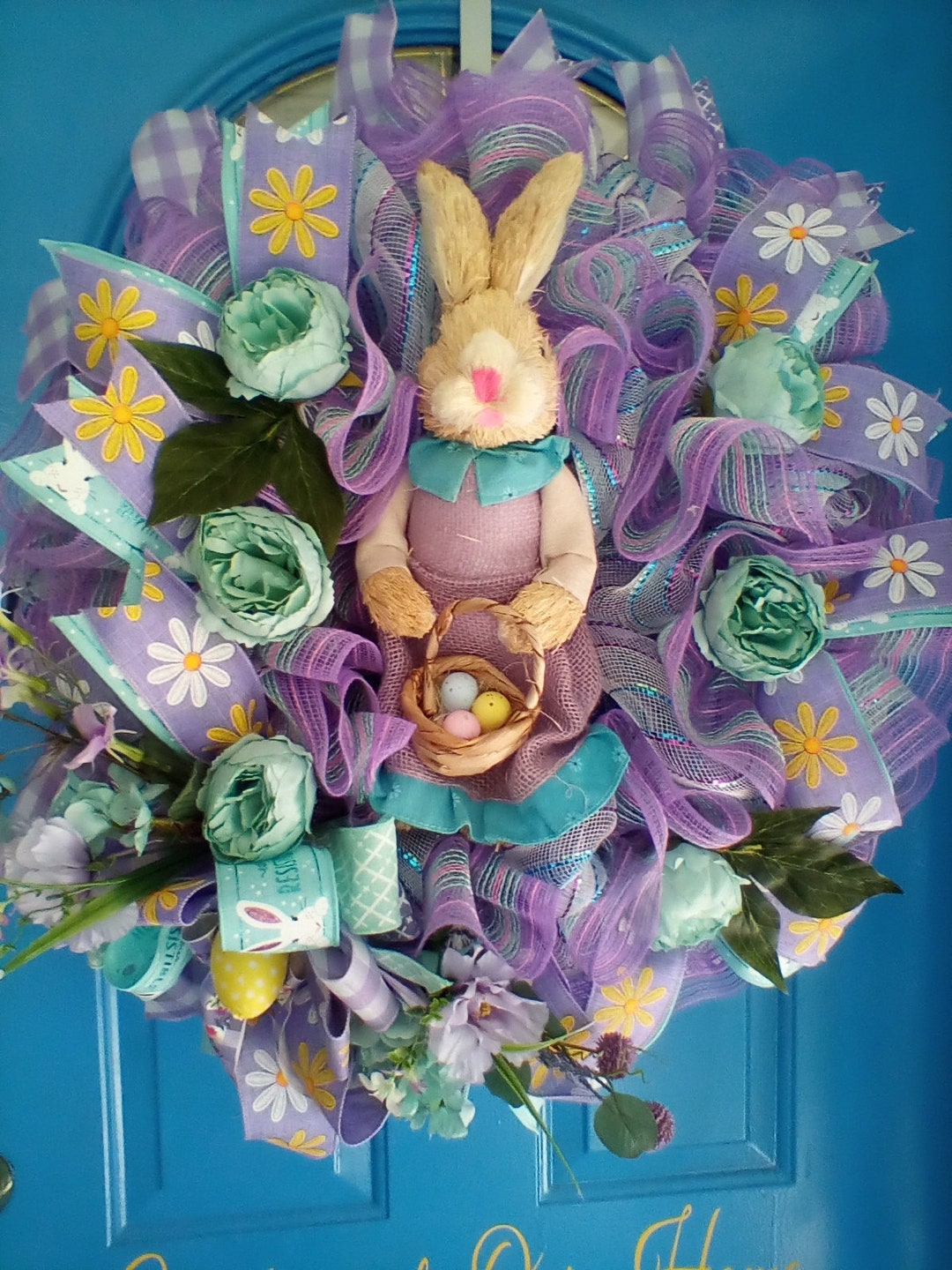 Easter Bunny Rabbit, Front Door Decor, Spring Decor,door Hanger, Ms ...