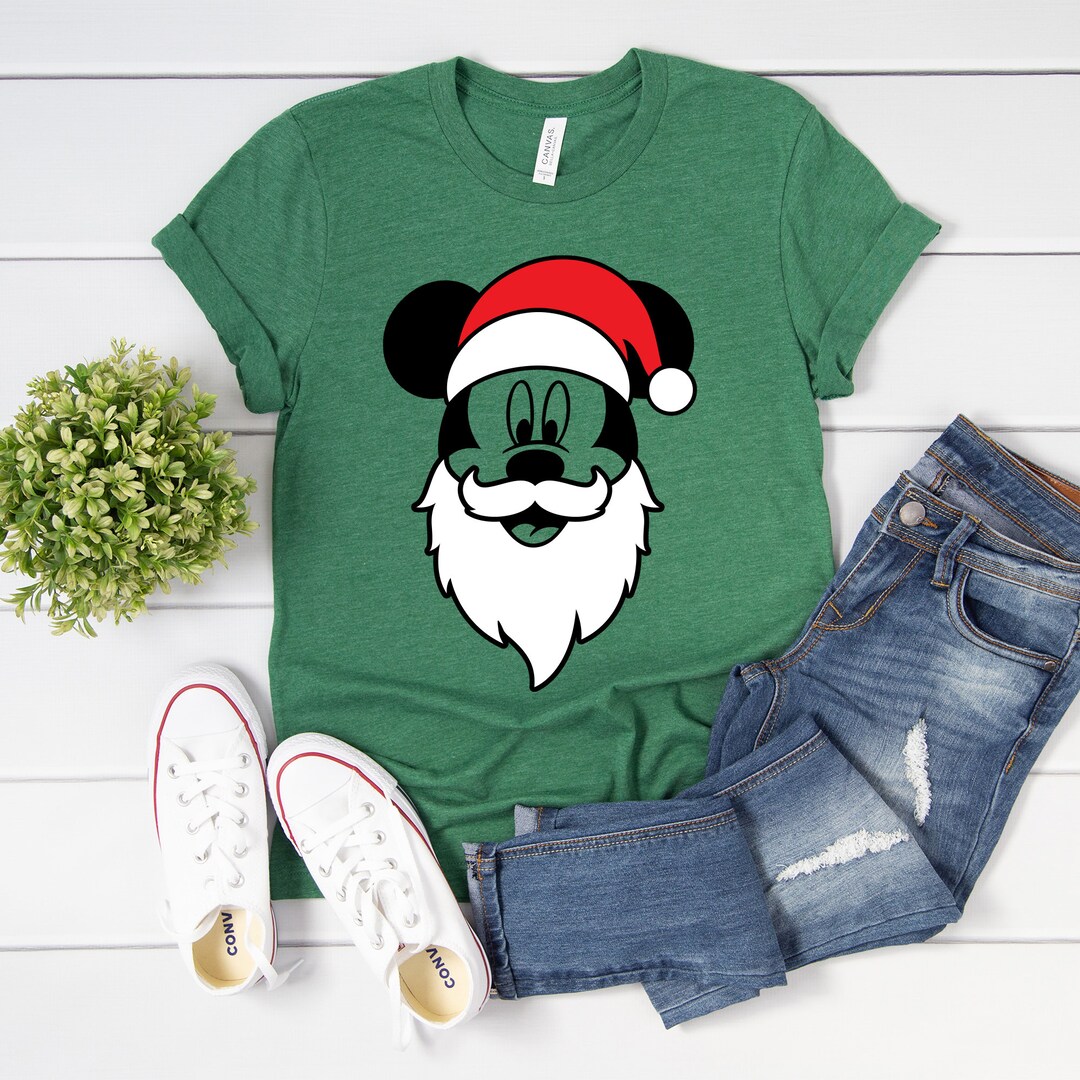 Santa Mickey Mouse Adult T Shirt - Disney Trip Matching Shirts - Mickey ...
