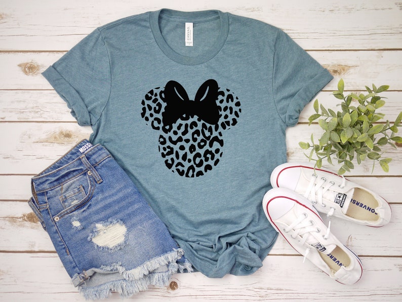 Leopard Minnie Mouse T Shirt - Animal Print Minnie Shirt- Disney Trip ...