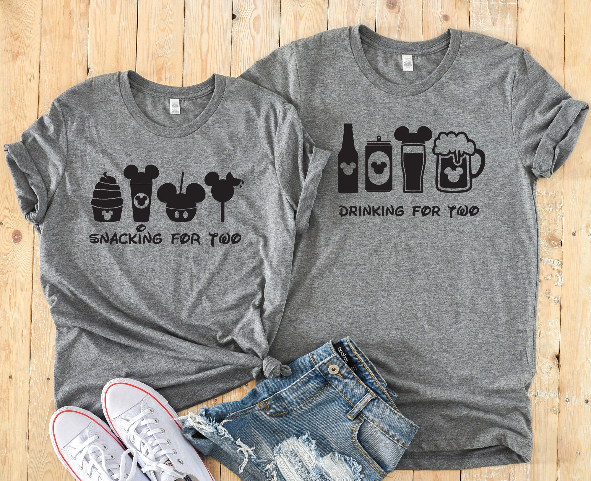 Snacking for Two Drinking for Two Funny Disney Couples - Etsy