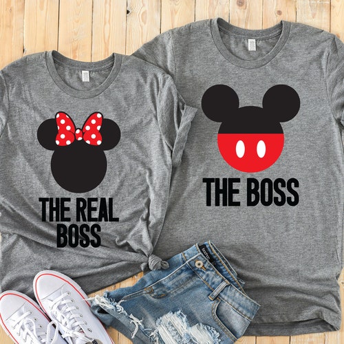 The Boss and the Real Boss Mickey and Minnie Mouse Matching - Etsy