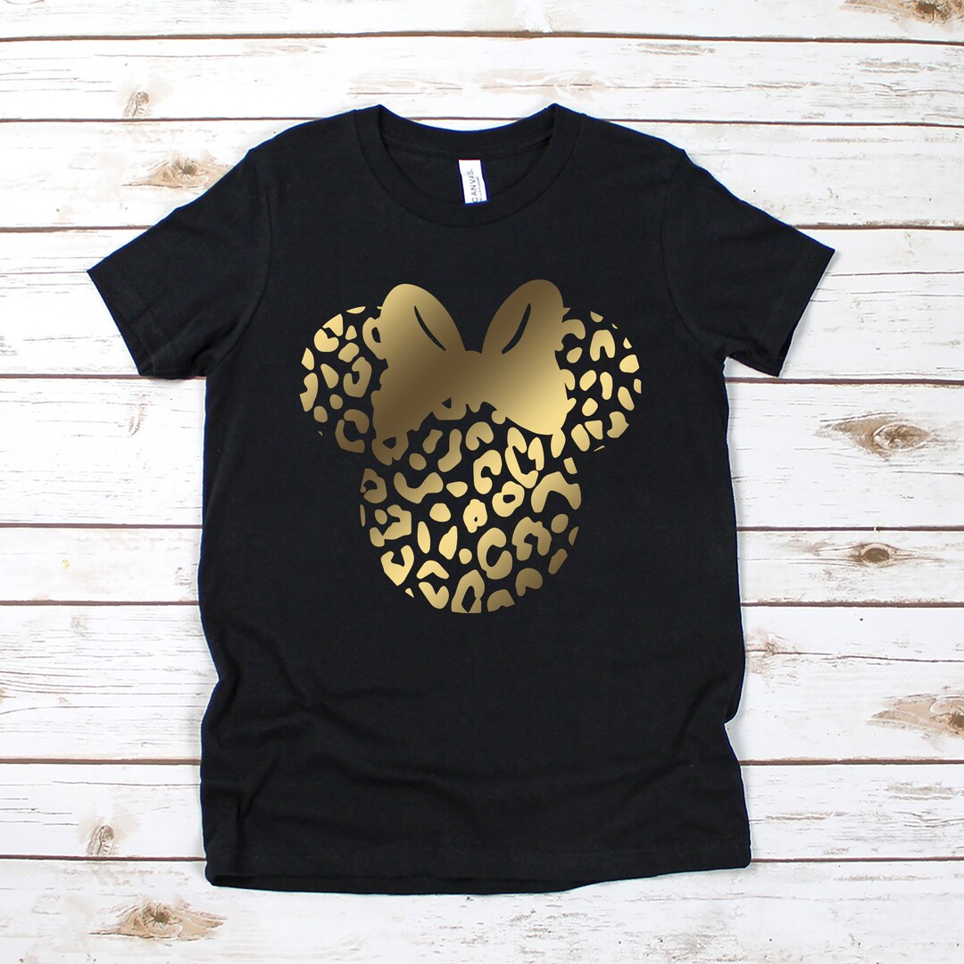 Minnie Mouse Cheetah Leopard Disney T Shirt - Youth Kids Animal Kingdom ...