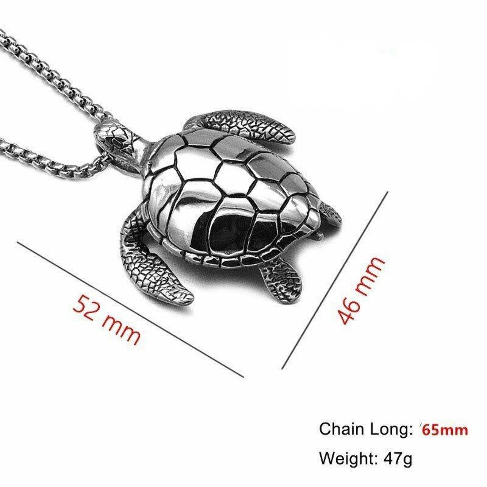 Stainless Steel Big Sea Turtle Pendant Necklace Jewelry - Etsy