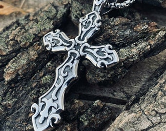 Wavy Cross Necklace - Etsy