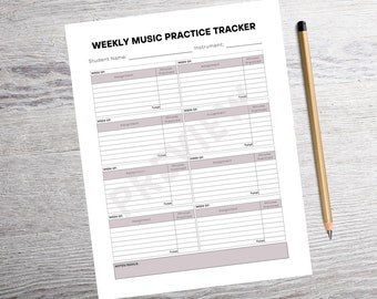 Music Practice Tracker, Music Practice Log, Printable Practice Tracker ...
