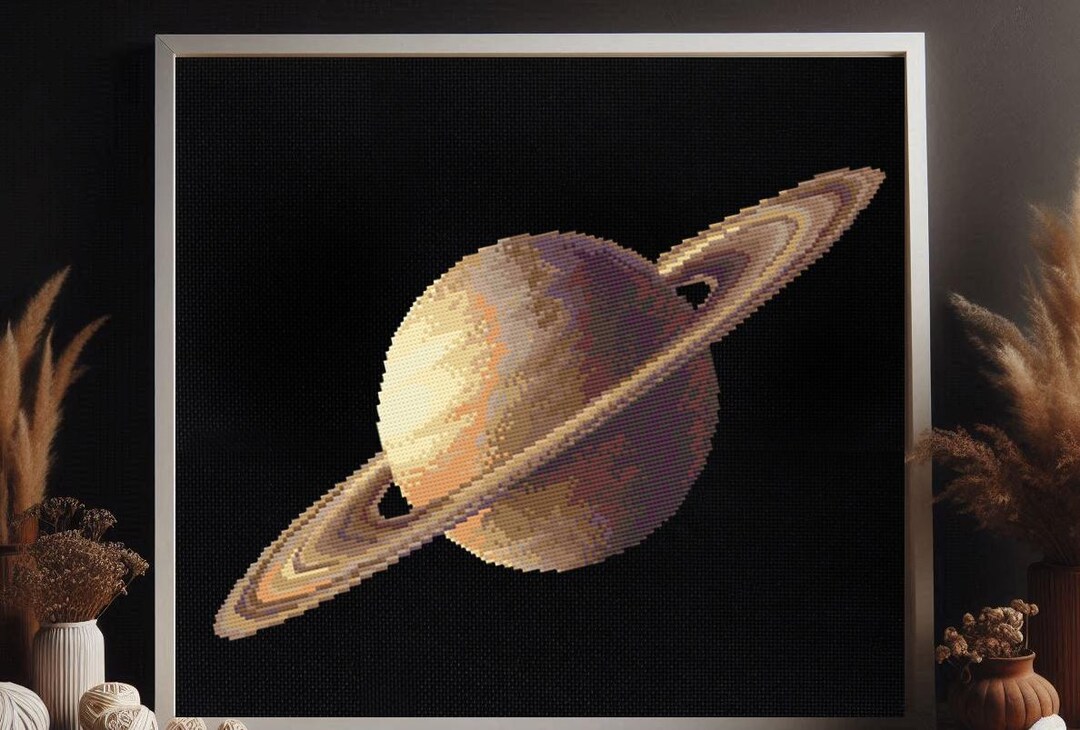 Saturn Cross Stitch Pattern Planet PDF Instant Download Space and ...