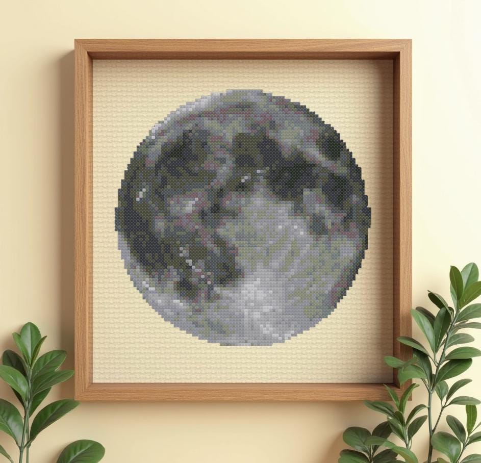 Moon Cross Stitch Pattern PDF Instant Download Space and Galaxy Solar ...