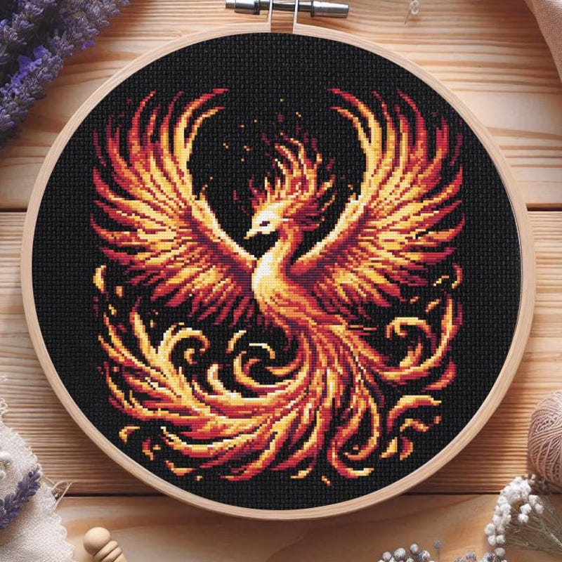 Phoenix Cross Stitch - Etsy