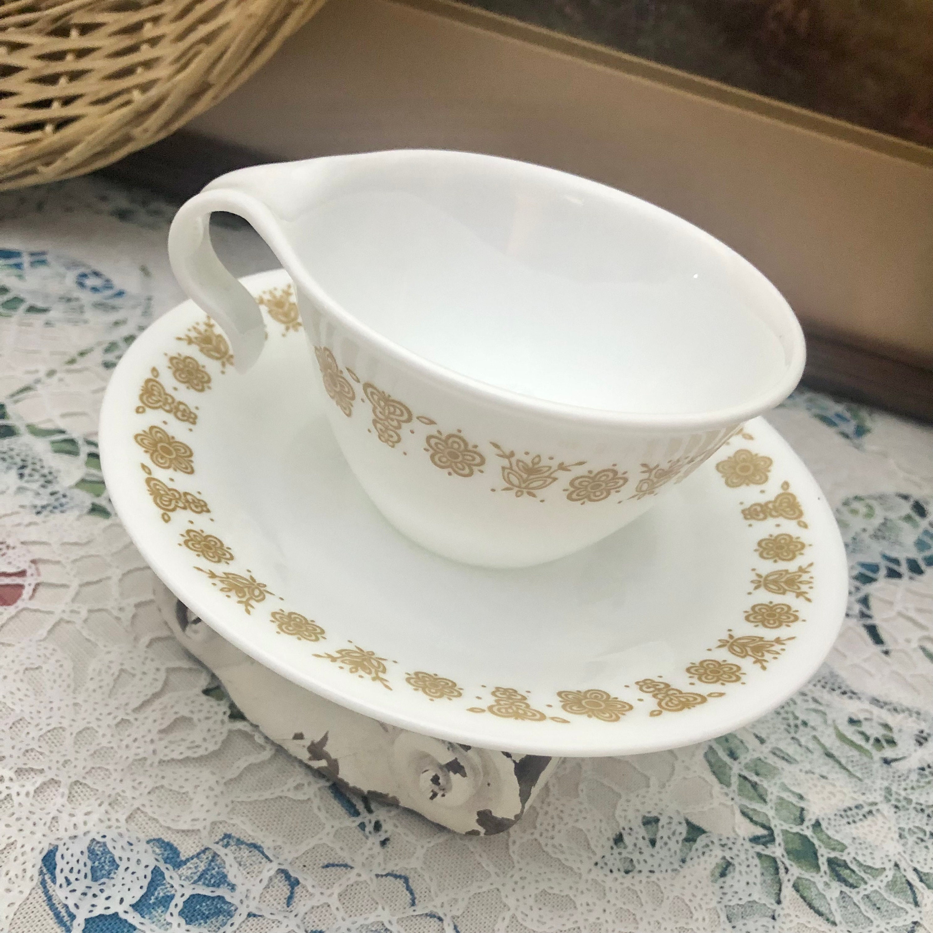 Vintage Corelle Harvest Gold Butterfly Hook Cup and Saucer | Etsy