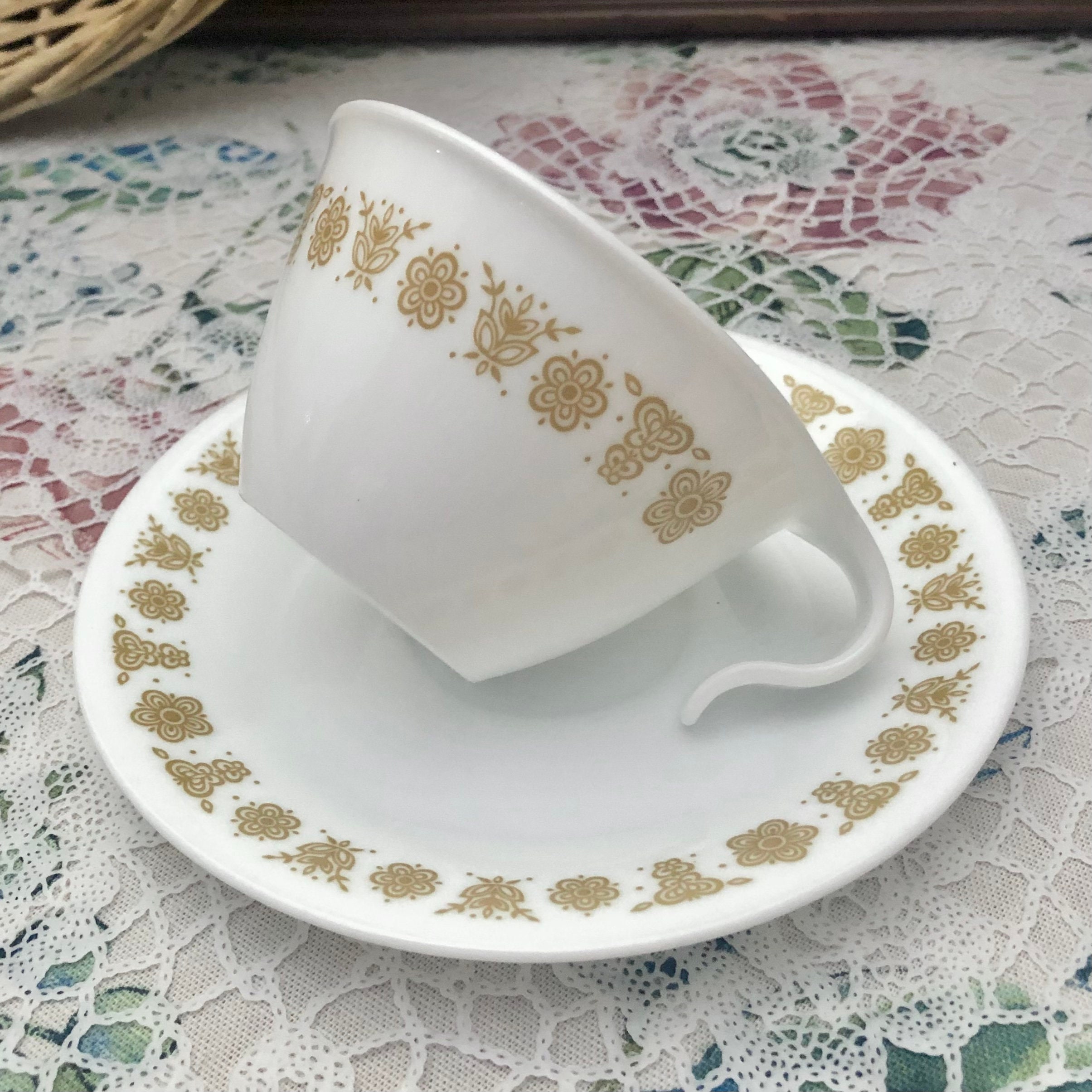Vintage Corelle Harvest Gold Butterfly Hook Cup and Saucer - Etsy