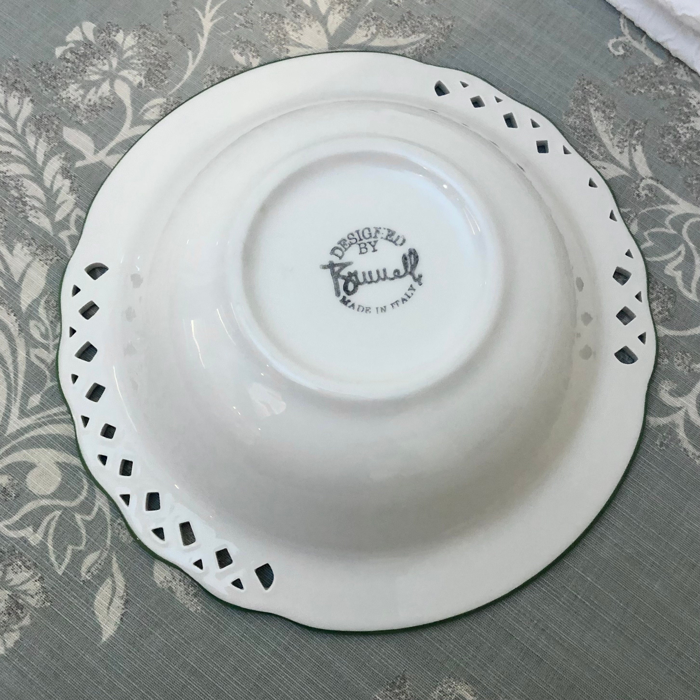 Hand Painted Italian Brunelli Tiffany 11 3/4 Reticulated - Etsy