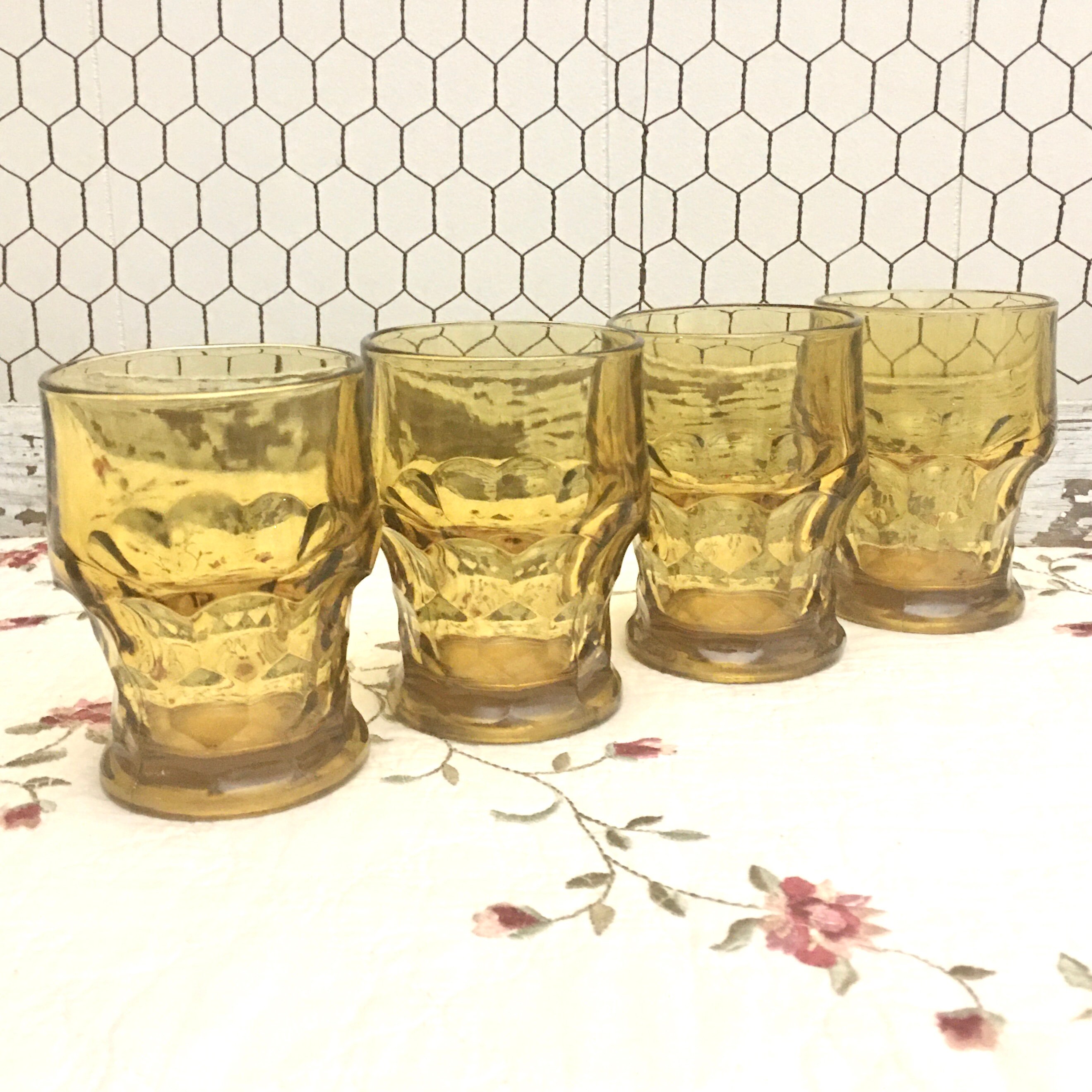 Vintage Georgian Amber Glass Pitcher Set by Viking | Etsy