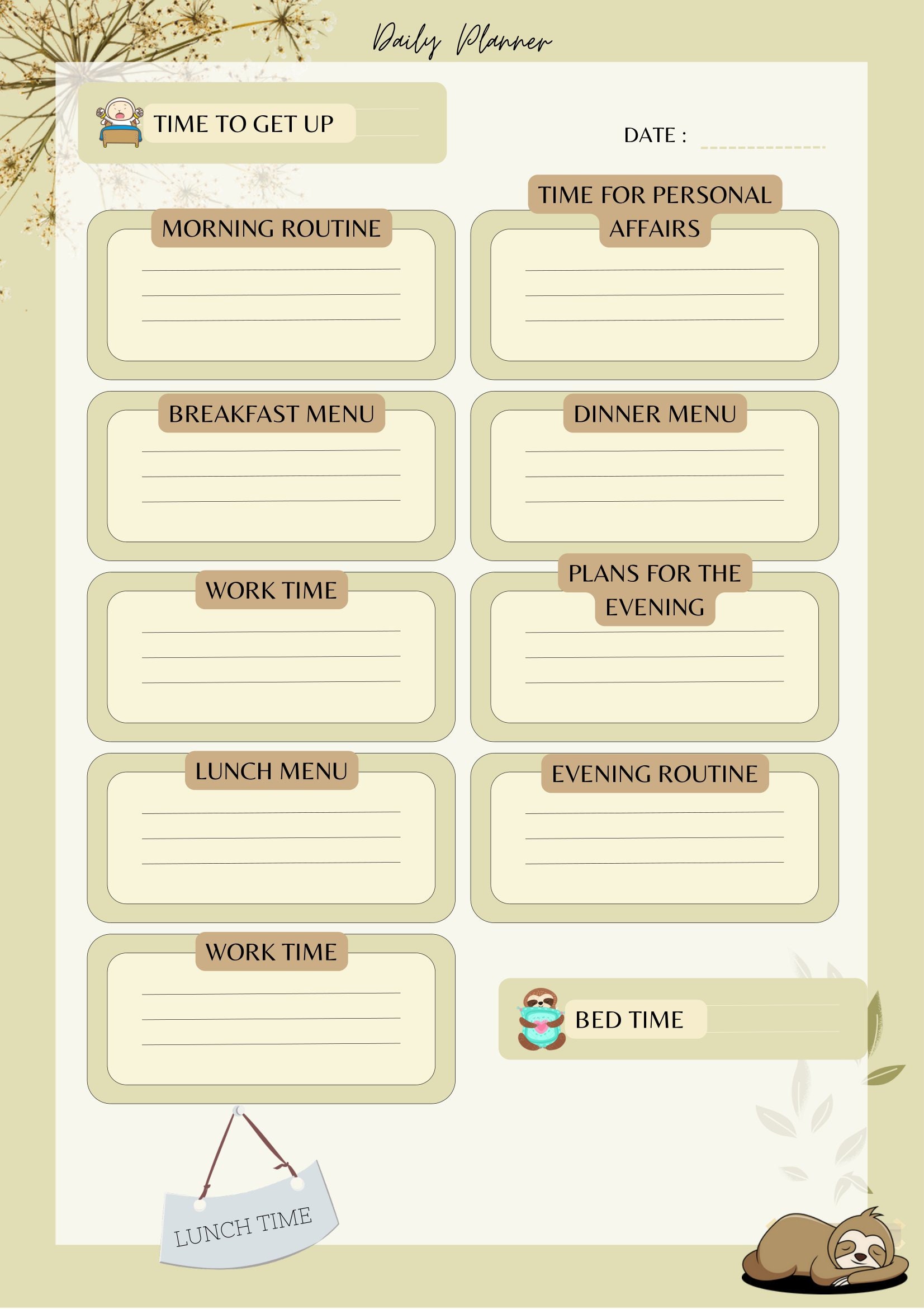 9 Colors Daily Planner Printable, Ultimate Daily Planner, Student ...